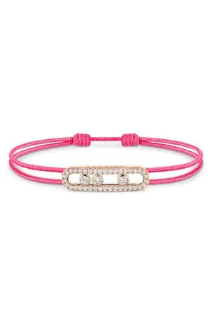 Messika Care Pavé Diamond Friendship Bracelet - Pink Gold
