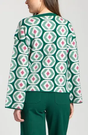 APNY Abstract Geometric Fine-gauge Sweater
