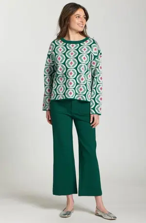 APNY Abstract Geometric Fine-gauge Sweater
