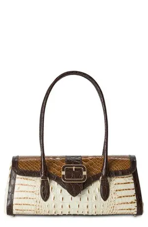 Brahmin Dayan Embossed Leather Shoulder Bag - Multi