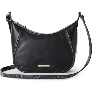 Brahmin Corinne Croc Embossed Leather Crossbody Black Dietrich