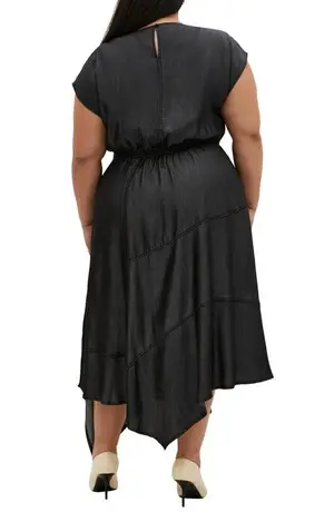 City Chic Hallie Asymmetric Maxi Dress - Black