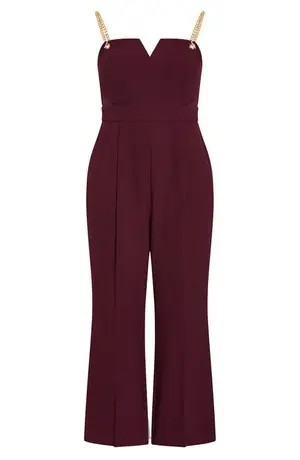 City Chic Nylah Chain Strap Wide Leg Jumpsuit