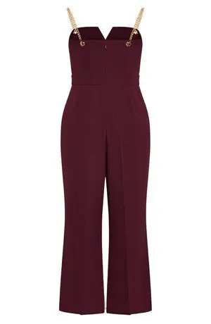 City Chic Nylah Chain Strap Wide Leg Jumpsuit
