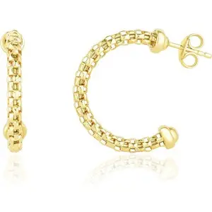 THE LOVERY FINE JEWELRY 14k Box Chain Hoop Earrings - Yellow Gold