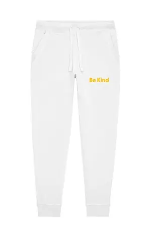 DALIX Be Kind Fleece Jogger Pants - White