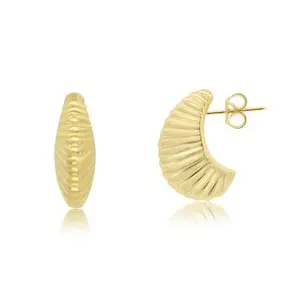 THE LOVERY FINE JEWELRY Seashell Hoop Earrings - Yellow Gold