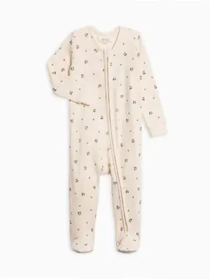 KENDI Kit Ribbed Zipper Sleeper - Lindsey Floral/olive