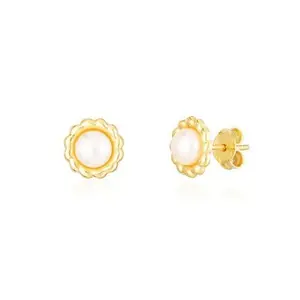 THE LOVERY FINE JEWELRY Flower Stud Earrings - Pearl