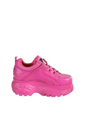 BUFFALO BOOTS Classic Low Leather Sneakers - Hot Pink