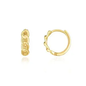 THE LOVERY FINE JEWELRY Curb Huggie Hoop Fine Earrings - Yellow Gold