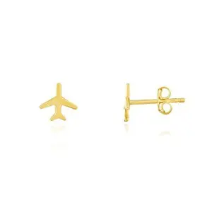 THE LOVERY FINE JEWELRY Gold Airplane Stud Earrings - Yellow Gold