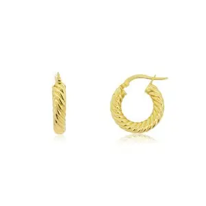 THE LOVERY FINE JEWELRY Croissant Hoop Earrings - Yellow Gold