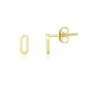 THE LOVERY FINE JEWELRY Paperclip Stud Earrings - Yellow Gold