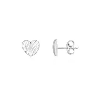 THE LOVERY FINE JEWELRY Scribble Heart Stud Earrings White Gold
