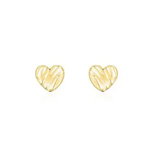 THE LOVERY FINE JEWELRY Scribble Heart Stud Earrings - Yellow Gold