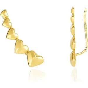 THE LOVERY FINE JEWELRY Heart Ear Climber Earrings - Yellow Gold