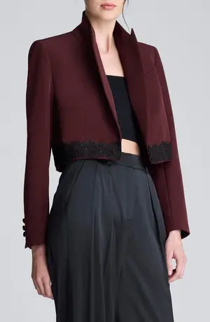KENNETH COLE Lace Detail Crop Blazer