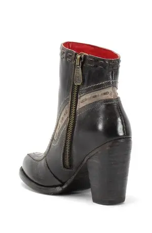 Bed Stu Heeled Ankle Bootie - Black Icicle Rustic