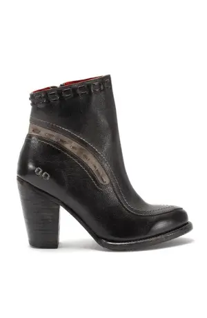 Bed Stu Heeled Ankle Bootie - Black Icicle Rustic