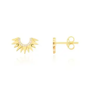 THE LOVERY FINE JEWELRY Sunburst Diamond Stud Earrings - Yellow Gold