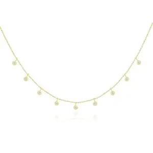 THE LOVERY FINE JEWELRY Diamond Bezel Dangle Necklace - Yellow Gold