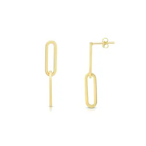 THE LOVERY FINE JEWELRY Double Link Paperclip Drop Earrings - Yellow Gold