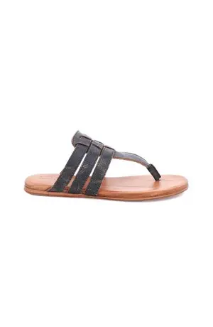 Bed Stu Yoli Leather Thong Sandals - Black Lux
