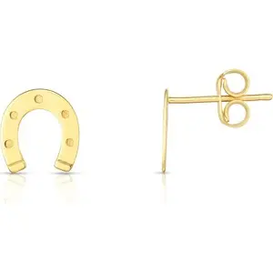 THE LOVERY FINE JEWELRY Horseshoe Stud Earrings - Yellow Gold