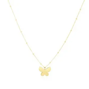 THE LOVERY FINE JEWELRY Gold Butterfly Bead Necklace - Yellow Gold