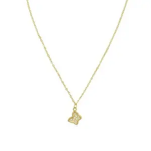 THE LOVERY FINE JEWELRY Mini Diamond Butterfly Pendant Necklace - Yellow Gold