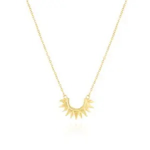 THE LOVERY FINE JEWELRY Sunburst Pendant Necklace - Yellow Gold