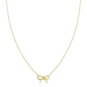 THE LOVERY FINE JEWELRY Bow Necklace - Yellow Gold