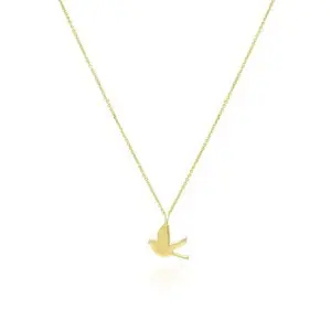 THE LOVERY Gold Dove Pendant Necklace - Yellow Gold