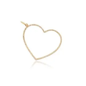 THE LOVERY FINE JEWELRY Diamond Open Heart Charm - Yellow Gold