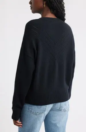 Treasure & Bond Pointelle Wool And Cashmere Sweater - Black