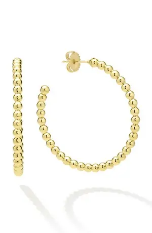 Lagos 18k Caviar Beaded Hoop Earrings