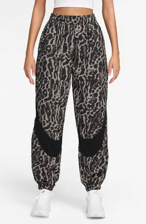 Nike Leopard Print Nylon Sweatpants - 010 Black/black