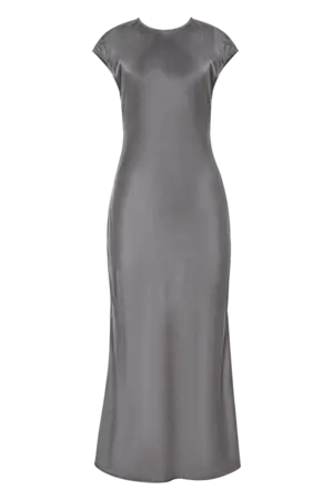 UNTITLED IN MOTION Cappella Open Back Midi Dress - Graphite