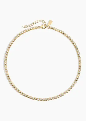 ELECTRIC PICKS Mini Jewel Bezel Tennis Necklace - Gold