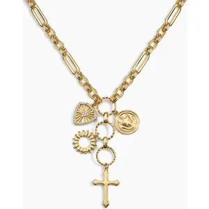 ELECTRIC PICKS Mason Cross Charm Necklace - Gold