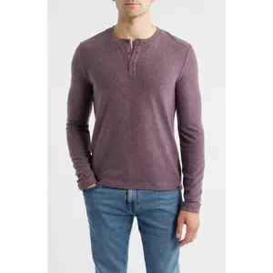 THREADS 4 THOUGHT Elias Heathered Henley Ultra Maroon