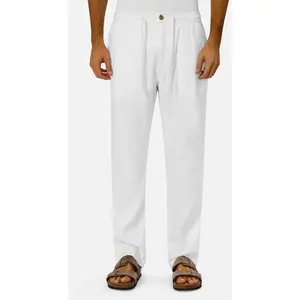INDUSTRIE AUSTRALIA Capri Linen Pants - Yd White