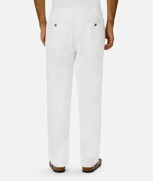 INDUSTRIE AUSTRALIA Capri Linen Pants - Yd White
