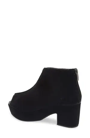 CHOCOLAT BLU Open Toe Suede Platform Bootie - Black Suede