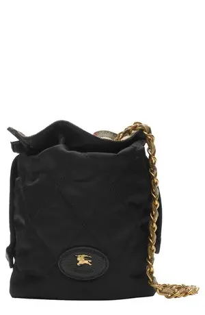 Burberry Quilted Twill Chain Pouch - Black