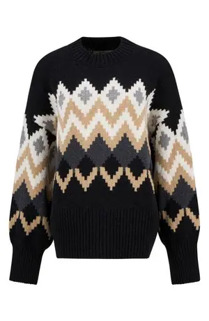 Barbour Cecelia Fair Isle Cotton & Wool Blend Crewneck Sweater
