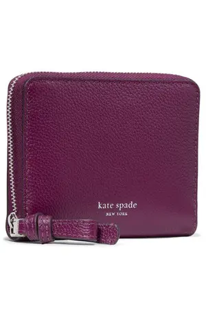 Kate Spade New York Loop Small Pebbled Leather Zip Wallet - Purple Agate