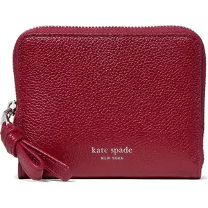 Kate Spade New York Loop Small Pebbled Leather Zip Wallet Red Jam