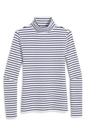 Vineyard Vines Turtleneck Top - Baystripe White/navy